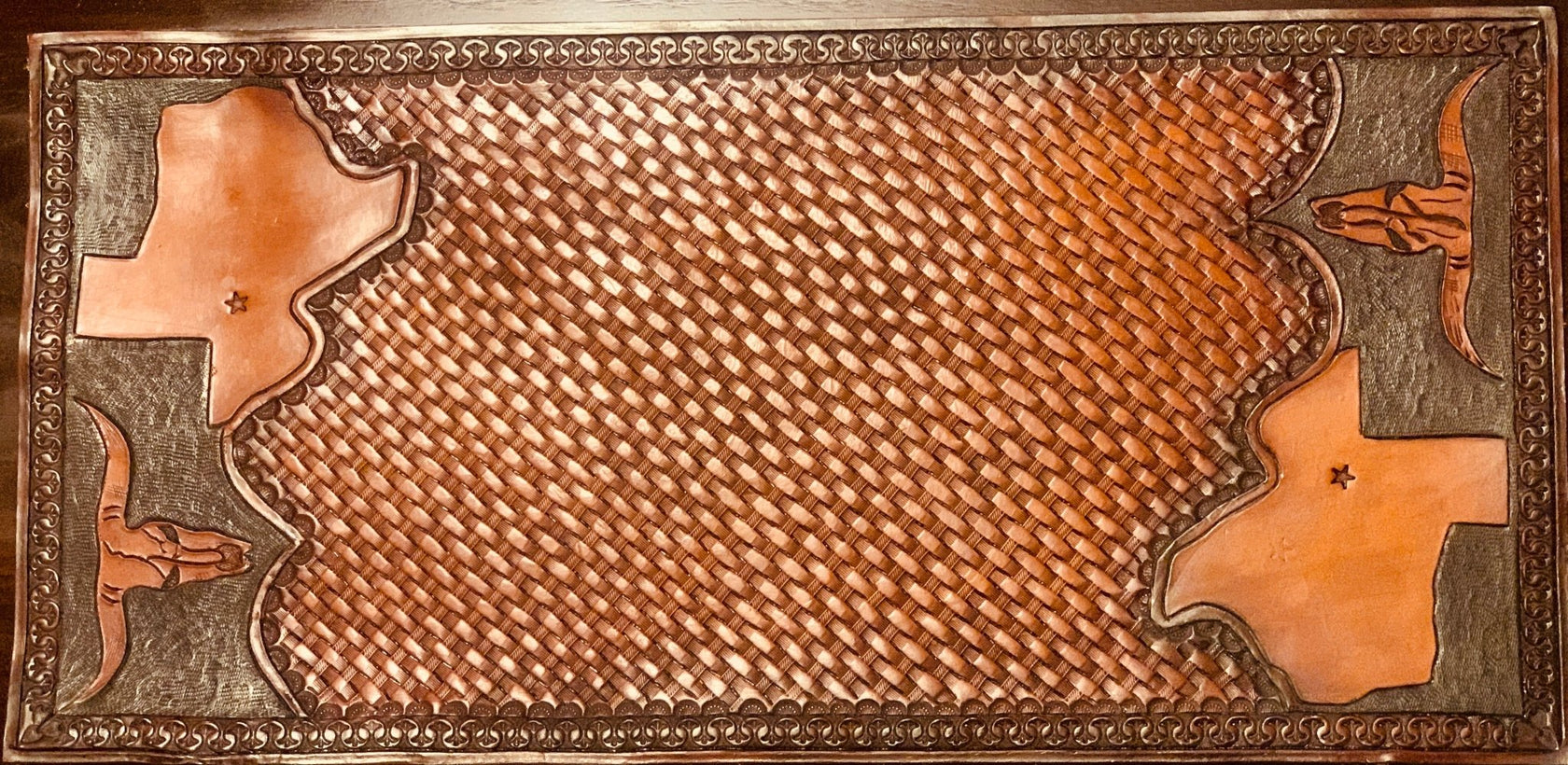 JM Ostrich Brown Edition Cowboy Hat Rack. - JM Ranch Snap Racks ...